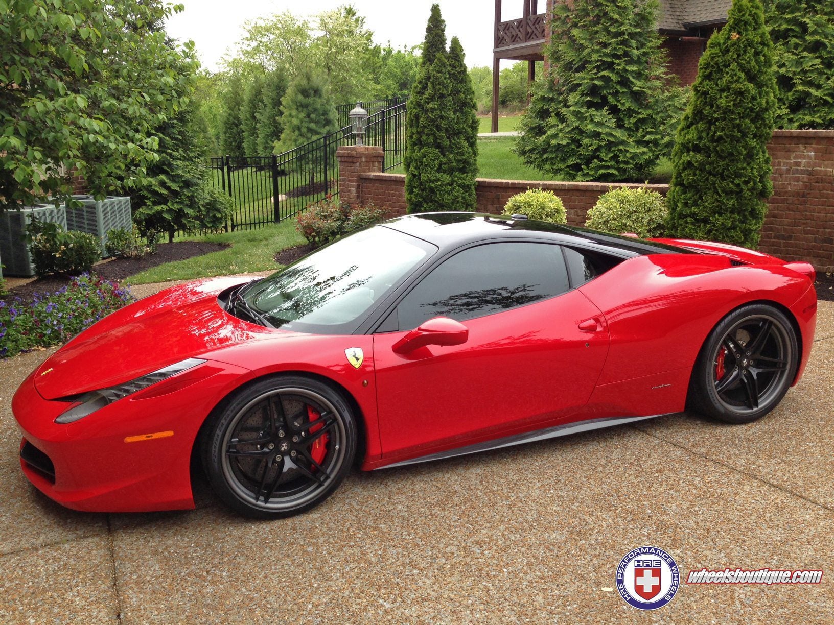 Red Ferrari 458 on HRE S107 Wheels By Wheels Boutique