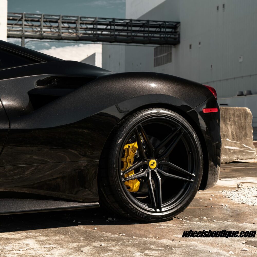 Black Ferrari 488 GTB on HRE P107SC Wheels By Wheels Boutique